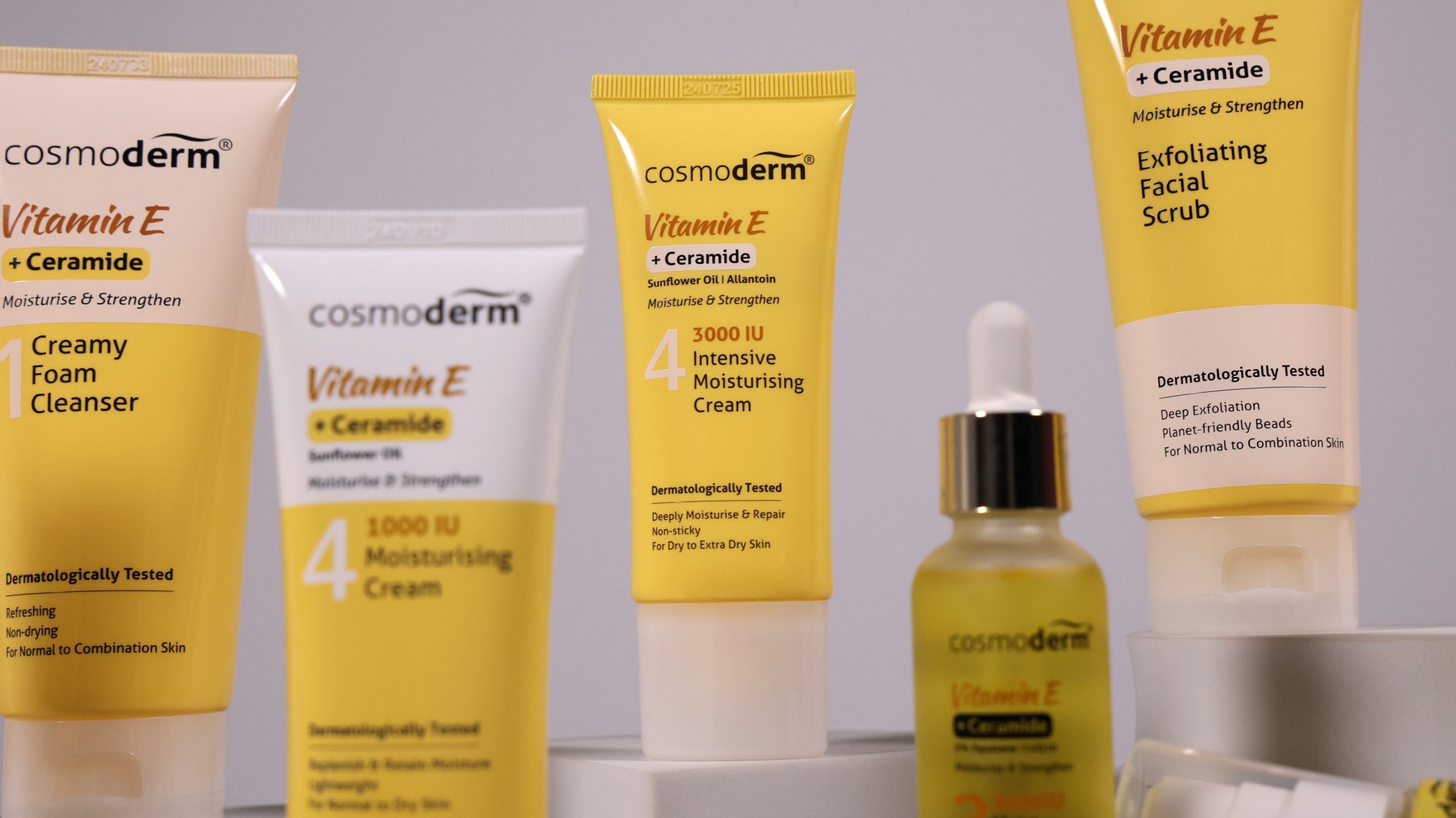 9 Produk Wajib Cosmoderm Vitamin E + Ceramide untuk Kulit Sihat ...